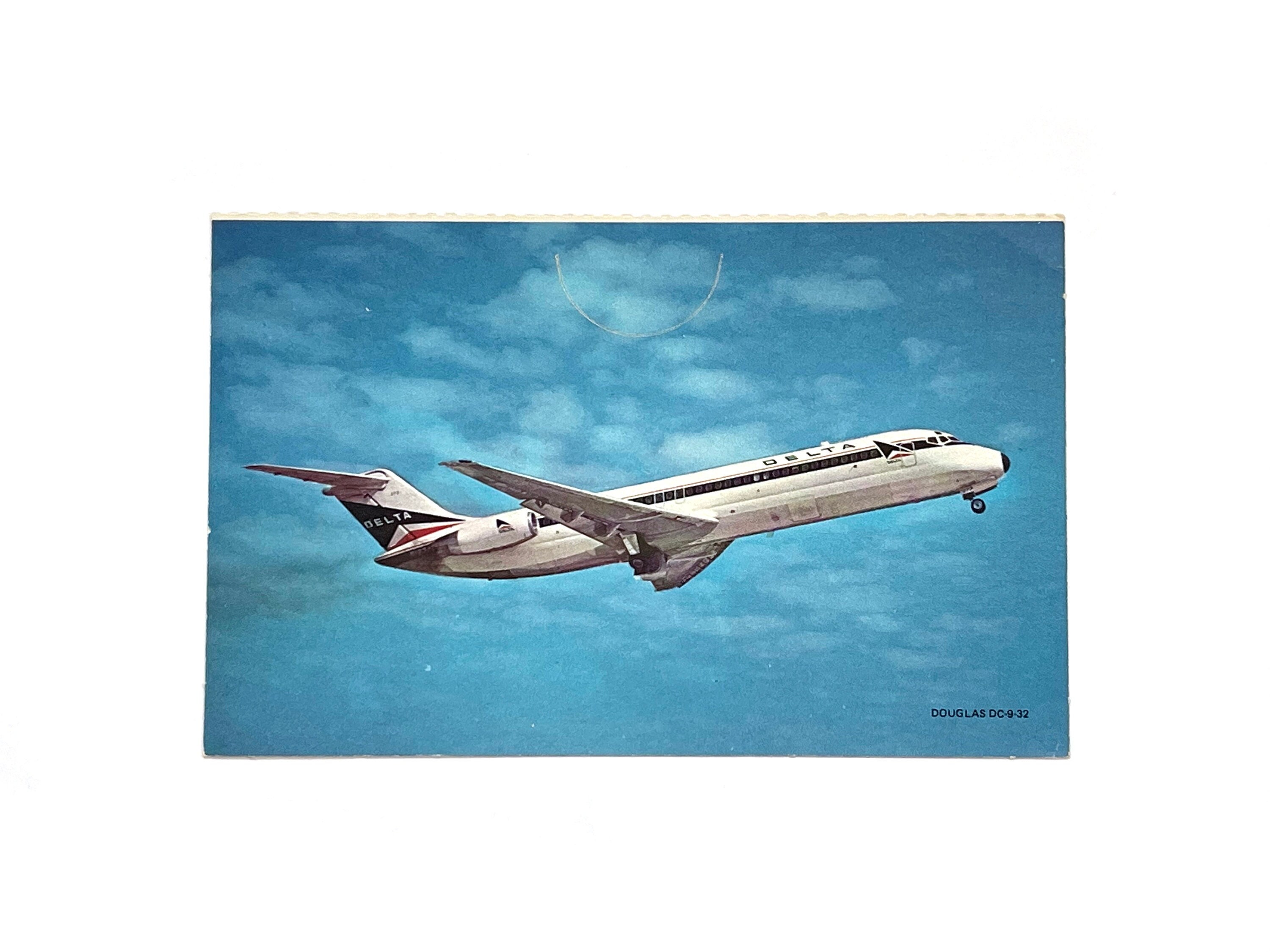 Vintage Delta Douglas Collector Card and Facts DC-9-32 Aviation History ...
