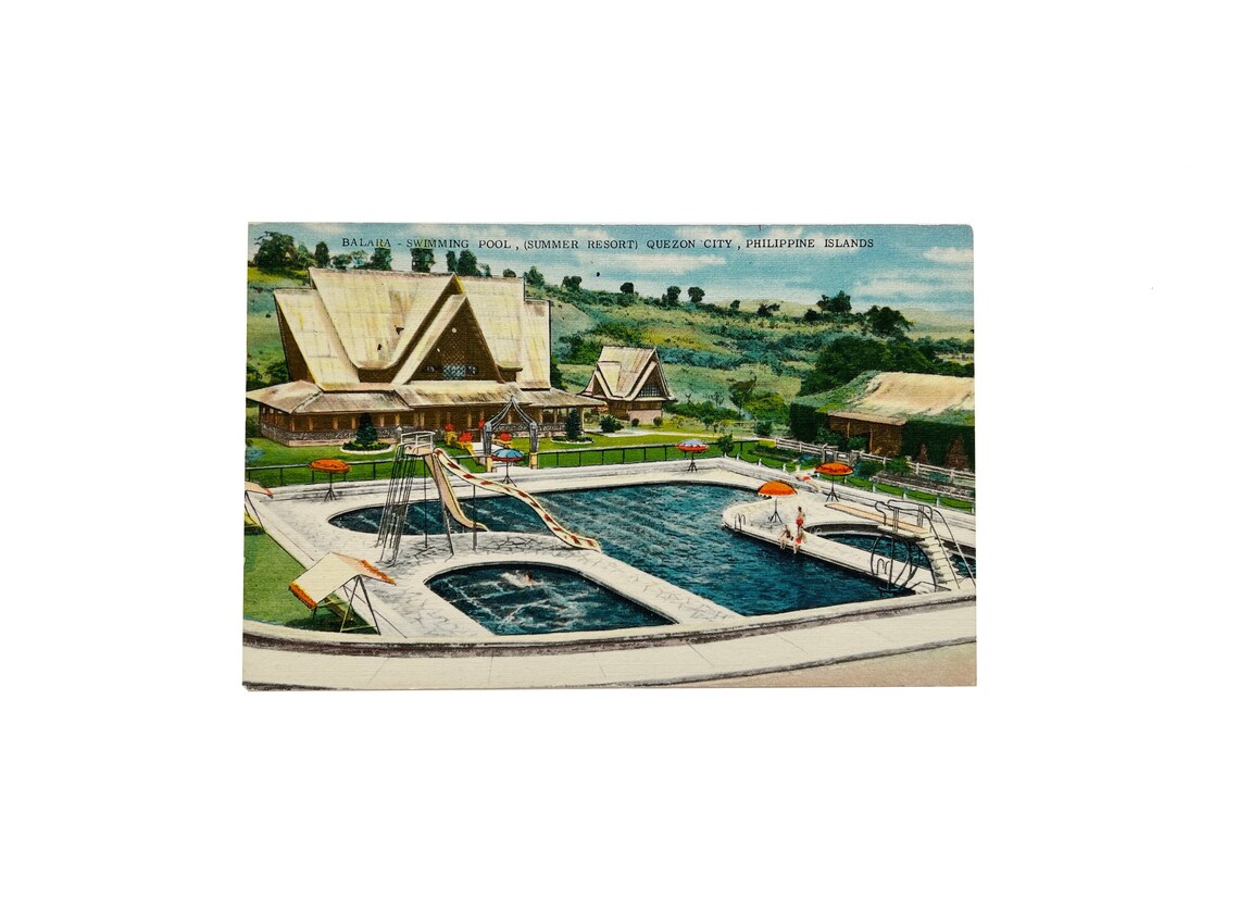 Vintage 1940s Postcard of Balara Swimming Pool - Quezon City ...