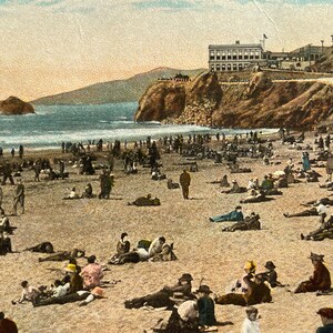 Vintage 1927 Cliff House Beach and Seal Rocks, San Francisco California ...