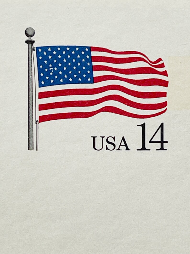 Vintage 1987 Postcard - UX117 14c American Flag Stamped Stationary or ...