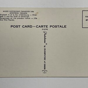 Vintage Royalty Post Card of Queen Elizabeth II and Duke of Edinburgh ...