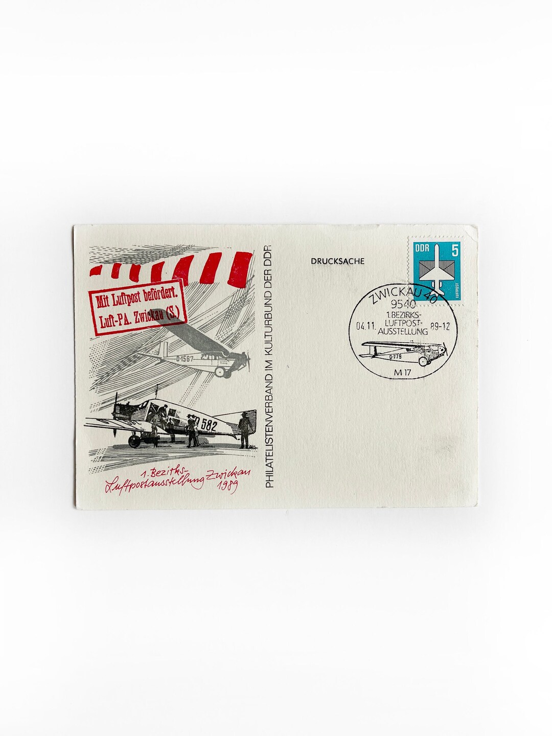 Vintage 1989 Zwickau Germany Commemorative Airport Opening and Airmail ...