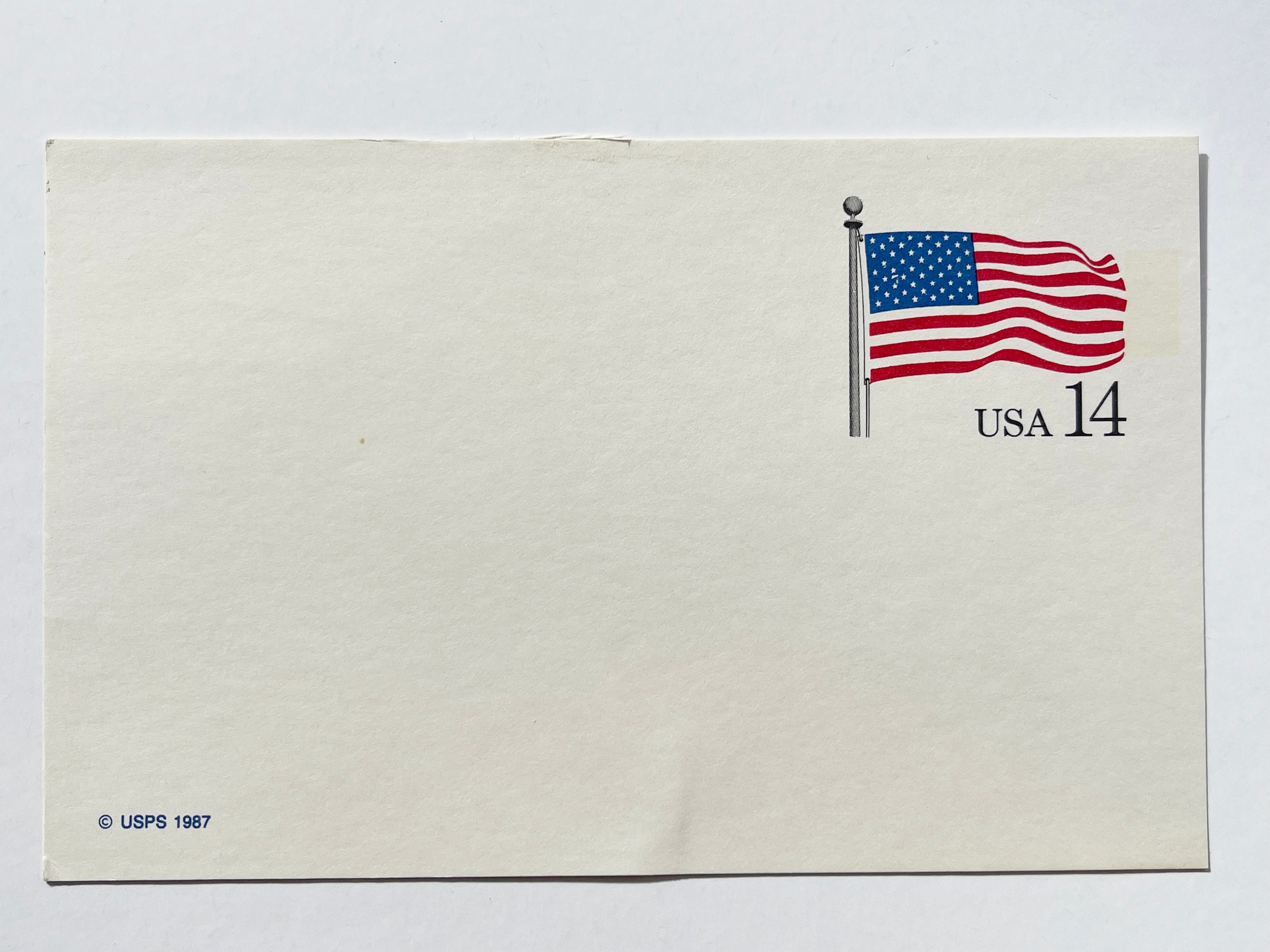 Vintage 1987 Postcard - UX117 14c American Flag Stamped Stationary or ...