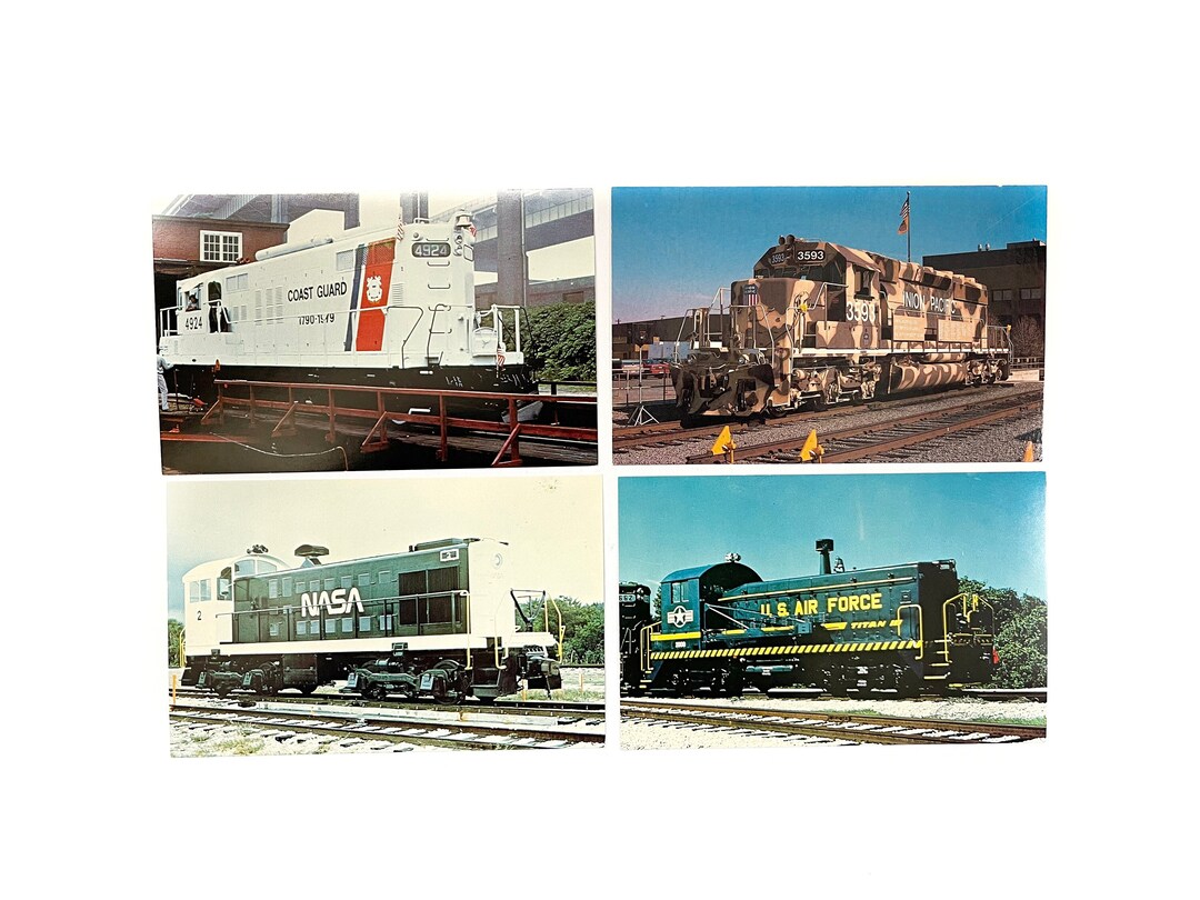 Vintage Set of 4 Military and NASA Train Railway Postcards Collectable ...