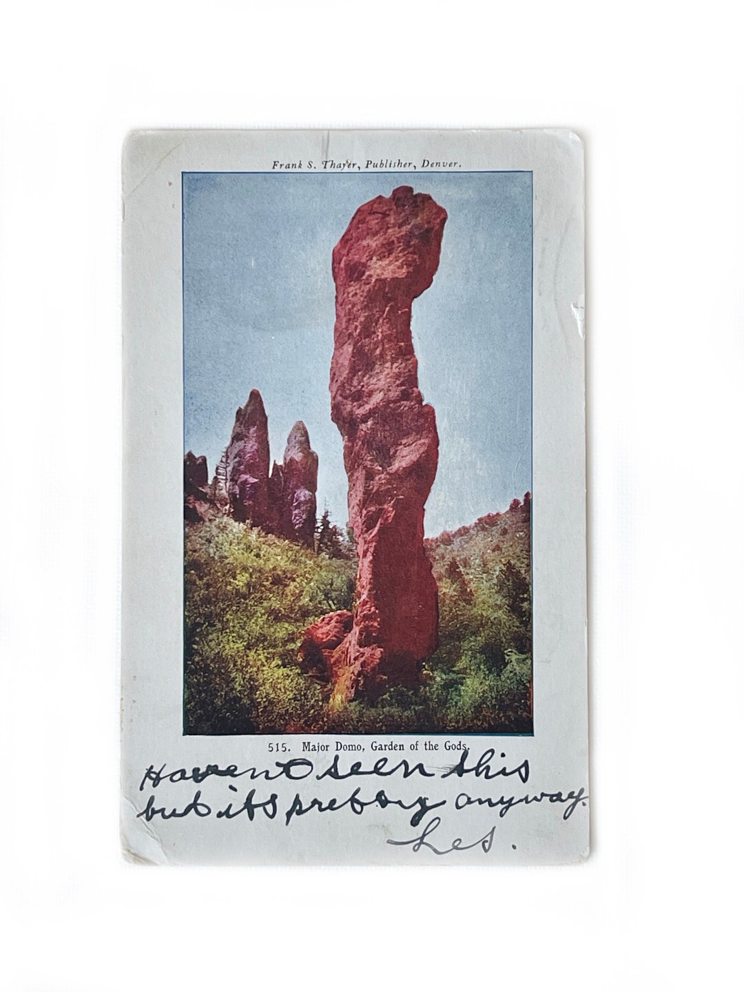 Vintage 1907 Postcard of Major Domo, Garden of the Gods in Colorado ...
