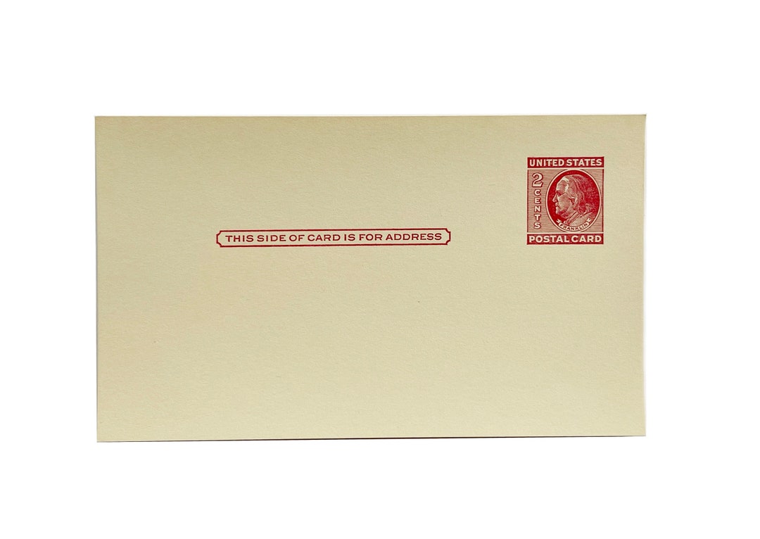 Vintage 1951 UX38 US Postal Stationery Benjamin Franklin Red Postal ...