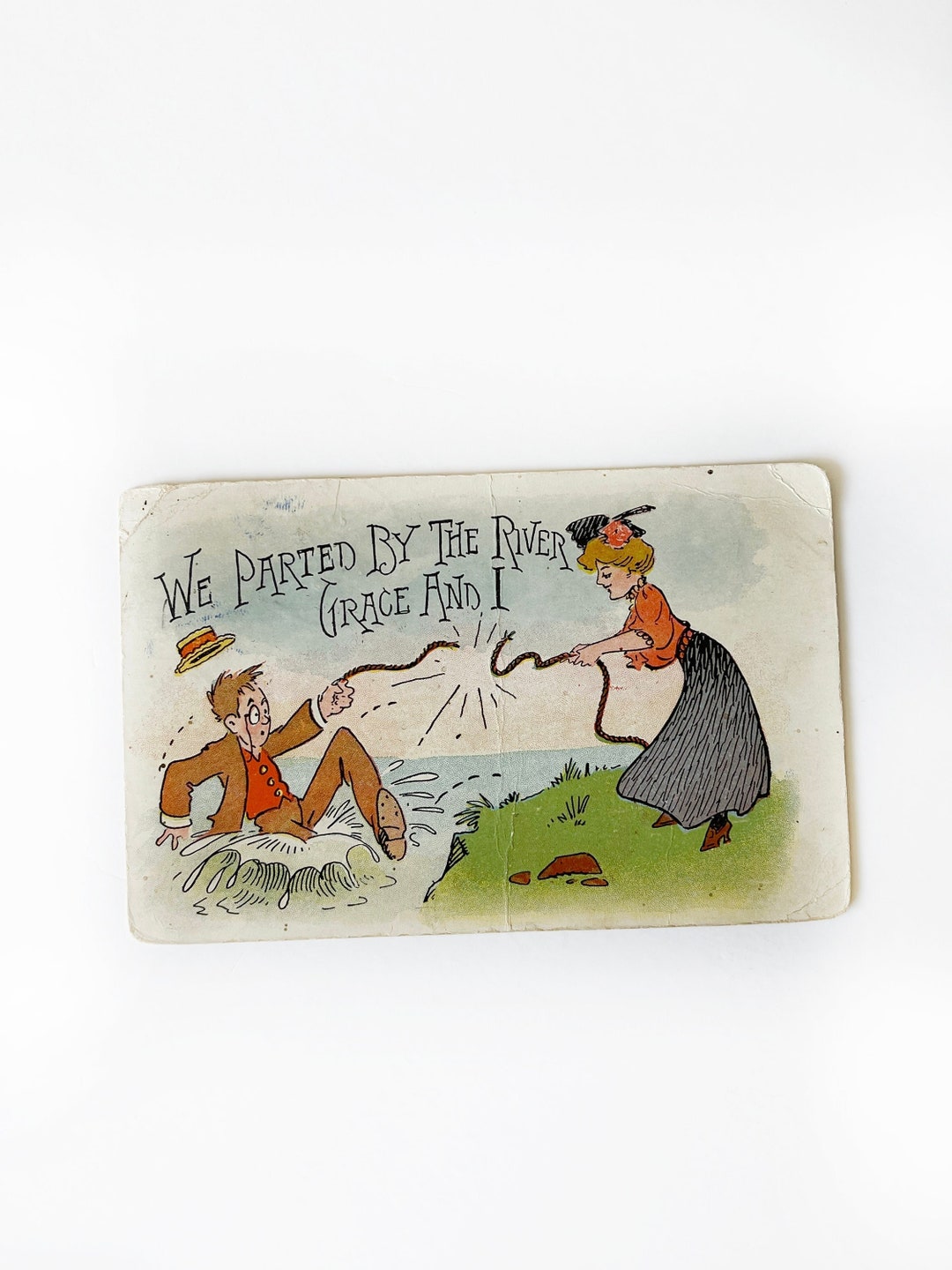 We Parted by the River Grace and I - Posted 1908 Vintage Postcard ...