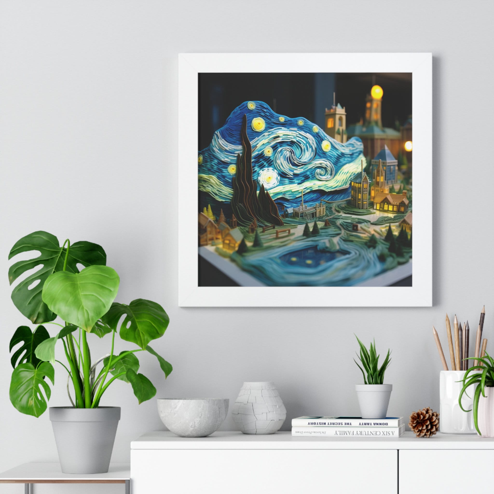 Van Gogh's Starry Night: 3D Masterpiece Framed Poster - Etsy
