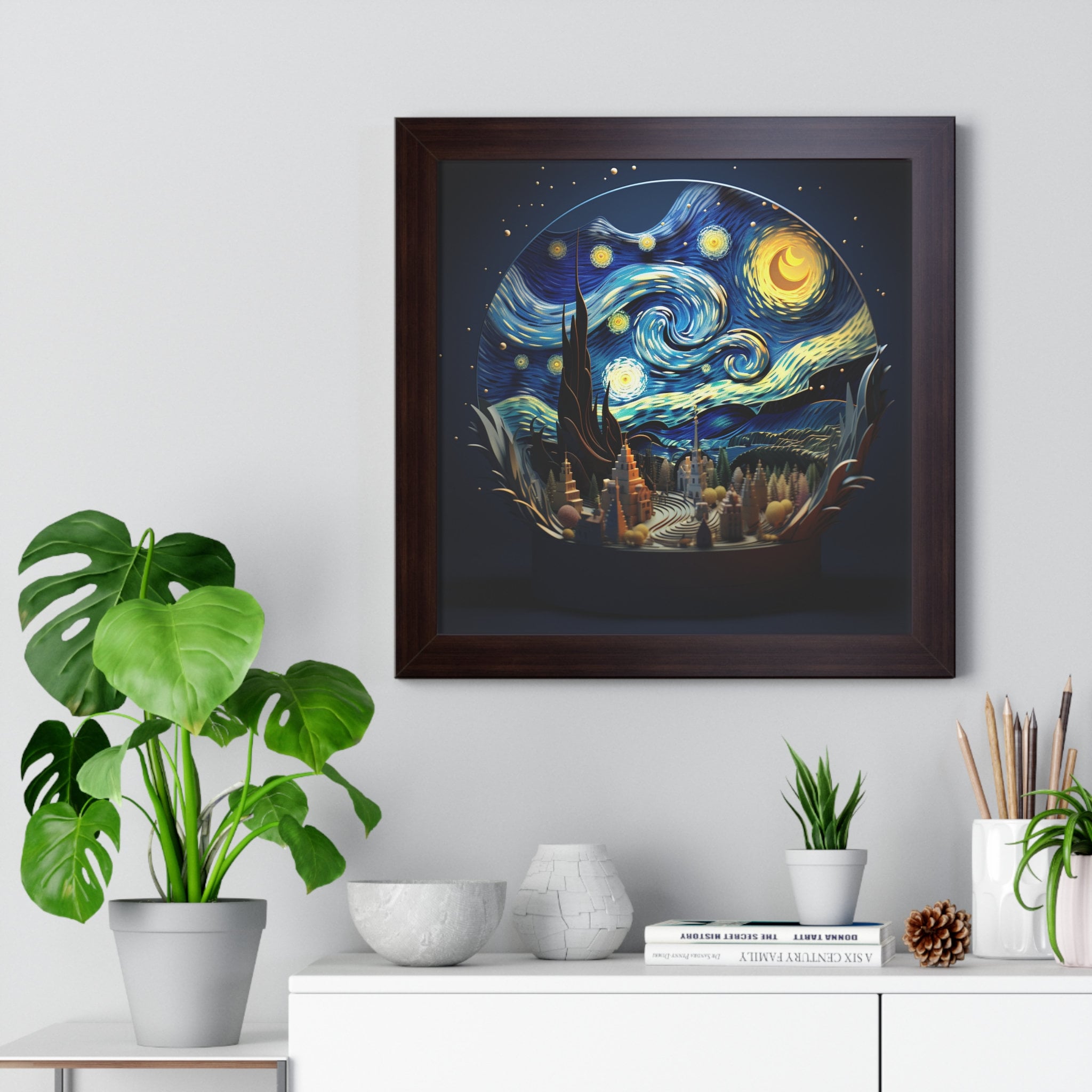 3D Van Gogh's Starry Night Framed Poster Experience - Etsy