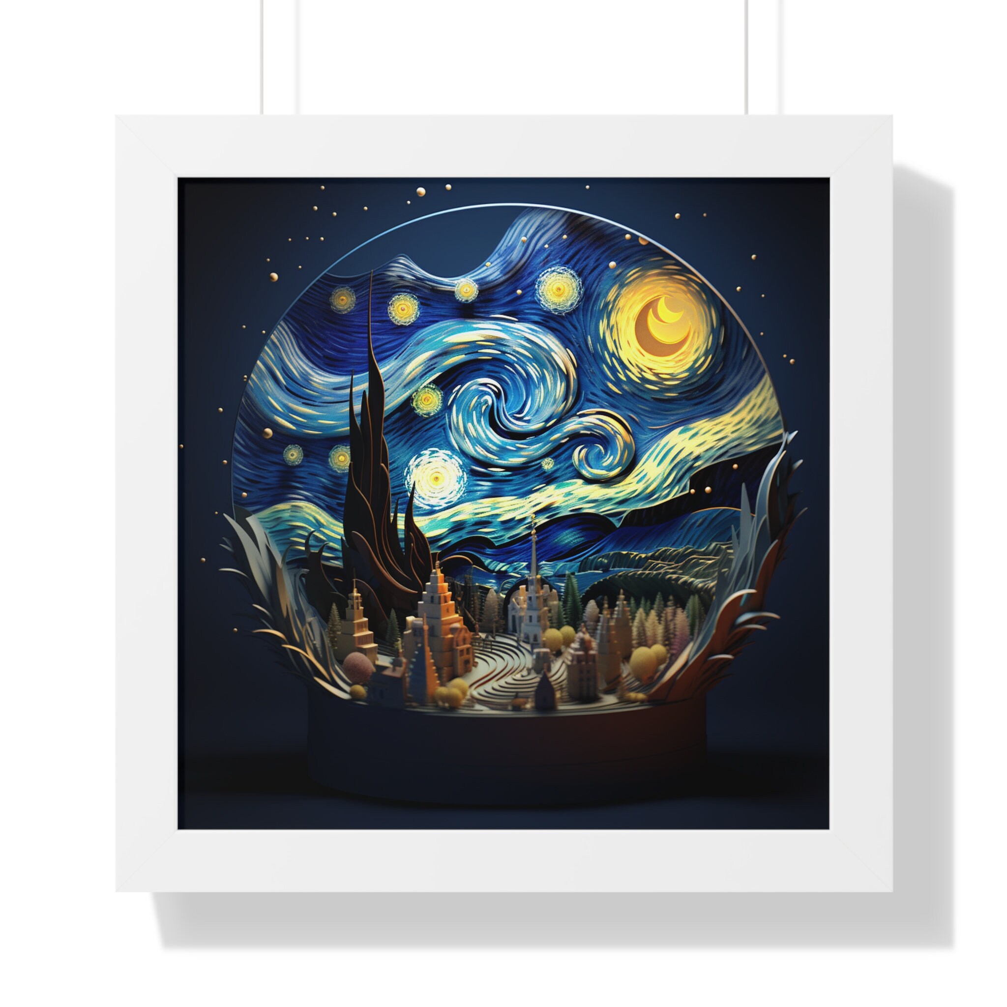 3D Van Gogh's Starry Night Framed Poster Experience - Etsy