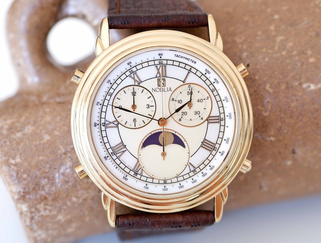 Citizen Noblia Chronograph Moon Phase Vintage Ladies Watch 90s - Etsy UK