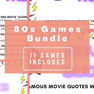 80s Games Bundle Printable, 80s Activities, 80s Party Games, 80s Trivia ...