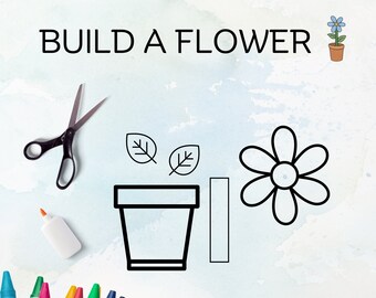 Build A Flower Printable Craft, Indoor Preschool Activity, Build A ...