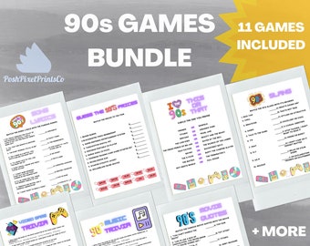 90s Games Bundle Printable, 90s Party Games, 90s Trivia, 90s Activities ...