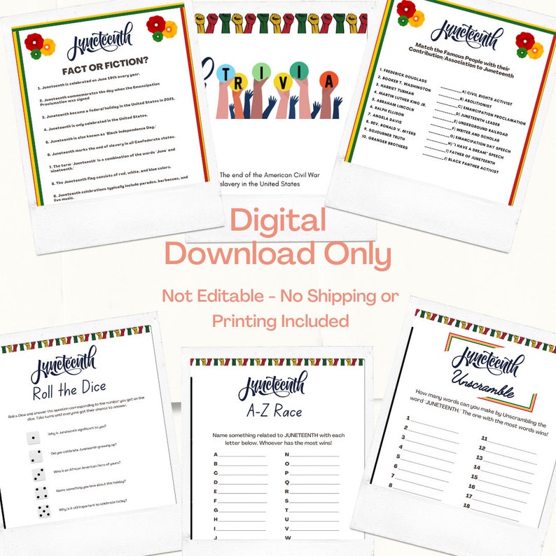 Juneteenth Games Juneteenth Trivia Juneteenth Activities Black History ...