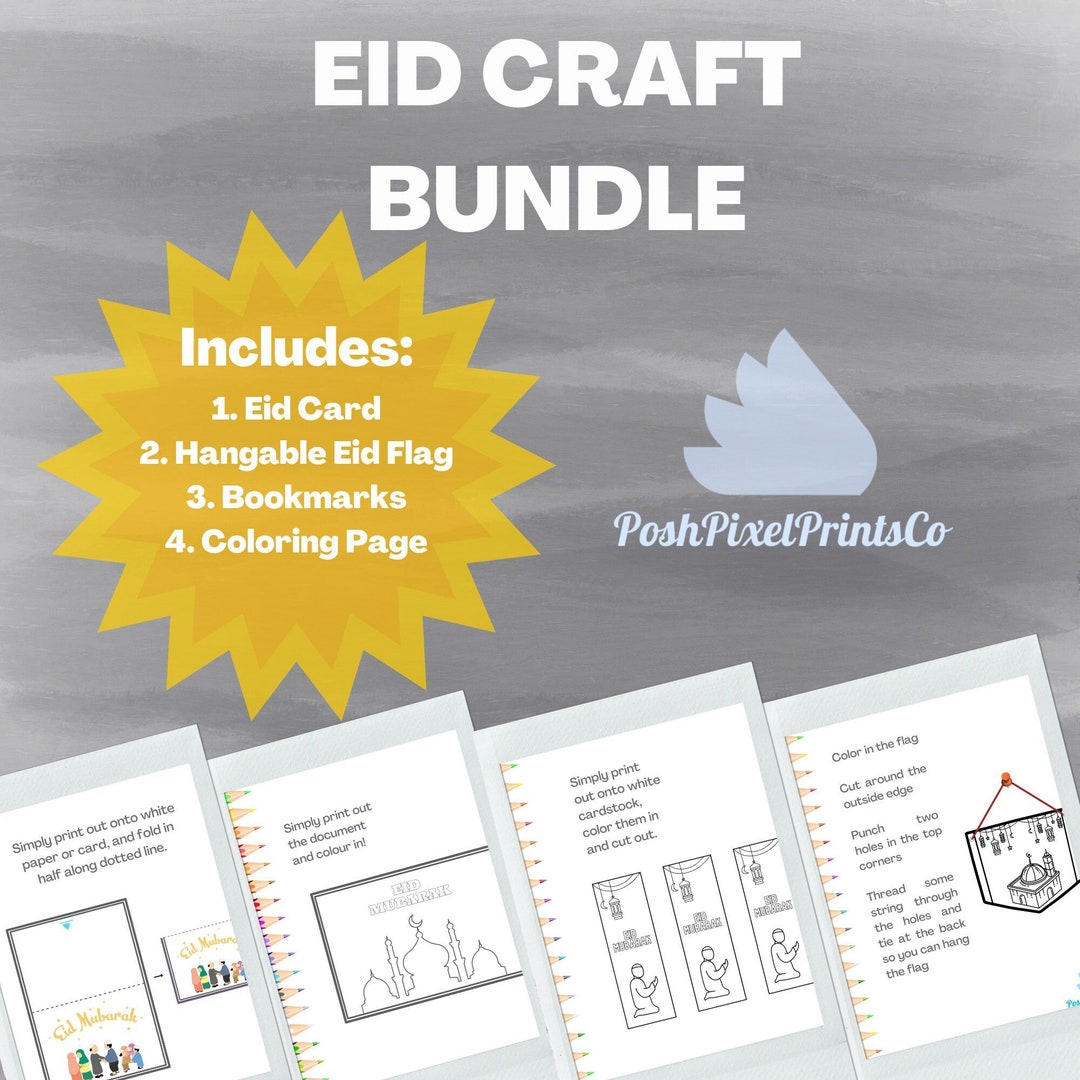 Printable Eid Coloring Card DIY Eid Mubarak Card Ramadan Activity Eid ...