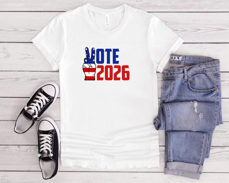 Vote 2026 T-shirt | Patriotic Peace Sign Graphic Tee - Etsy