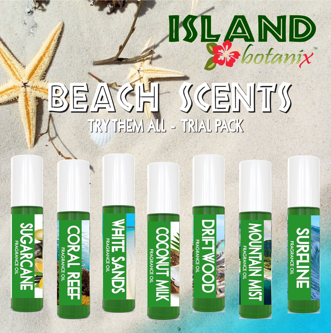 Beachy Perfume Oil Body Fragrance Vials for All, Trial Size Pack, Try ...