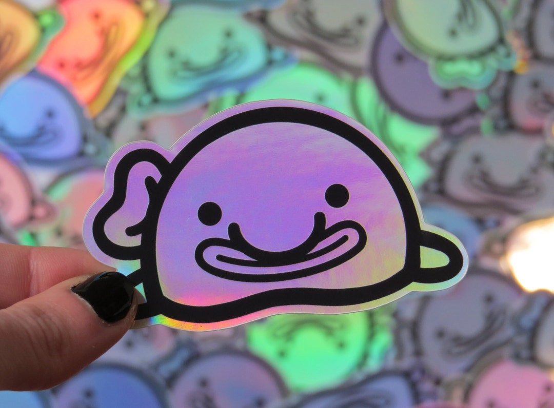 Holographic Blobfish Kawaii Waterproof Sticker - Etsy