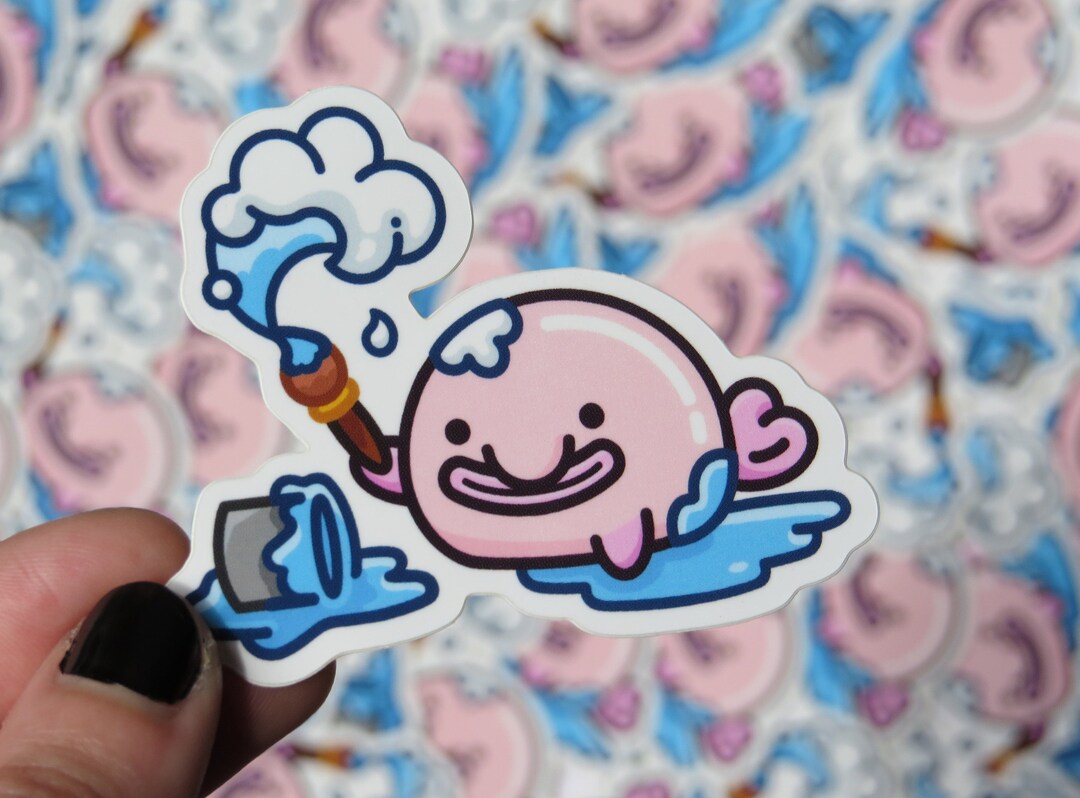Artist Blobfish Kawaii Waterproof Sticker - Etsy