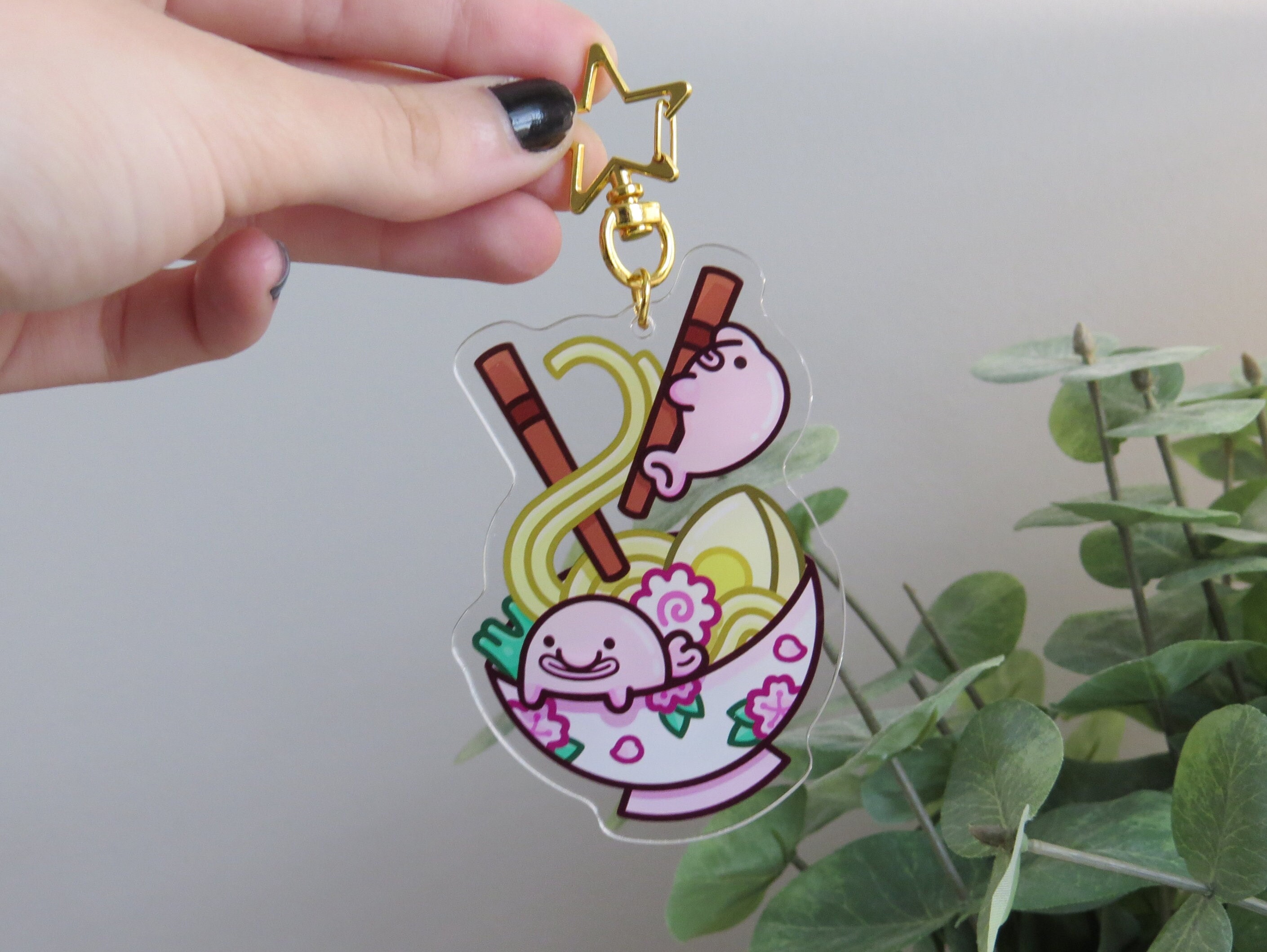 Ramen Blobfish Kawaii Acrylic Keychain - Etsy