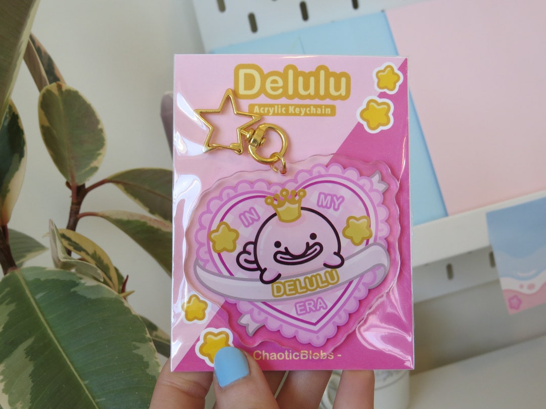 In My Delulu Era Blobfish Kawaii Acrylic Keychain - Etsy