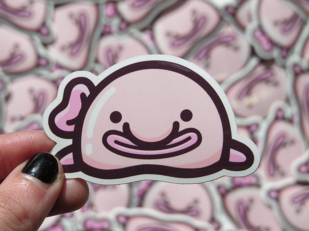 Happy Blobfish Kawaii Waterproof Sticker - Etsy