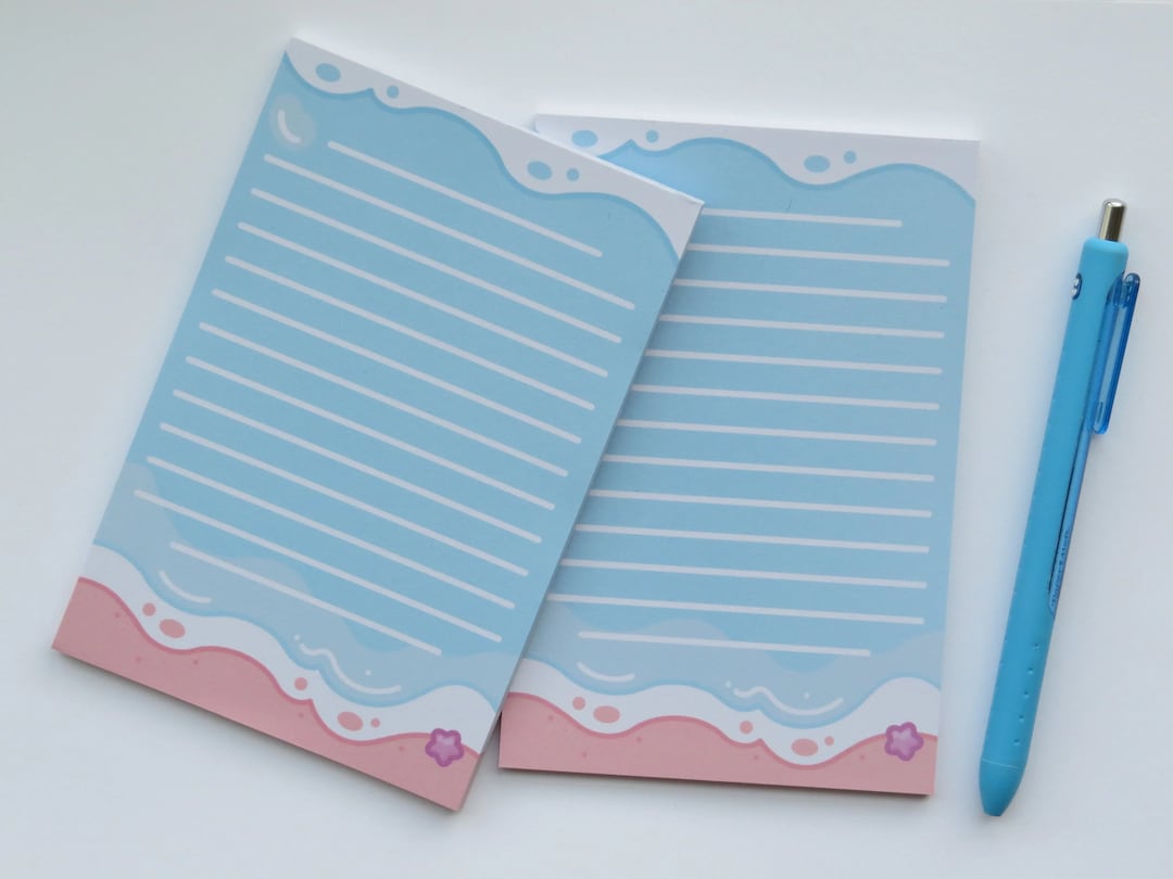 Beach Non-adhesive Notepad Kawaii Ocean Stationery - Etsy