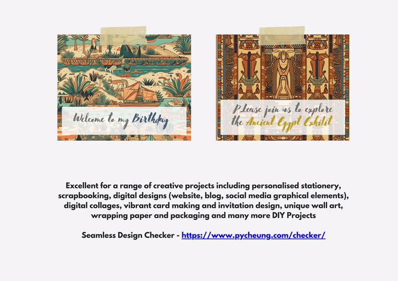 Mystical Egypt 12 Seamless Digital Papers 12x12 Inch 300 DPI ...