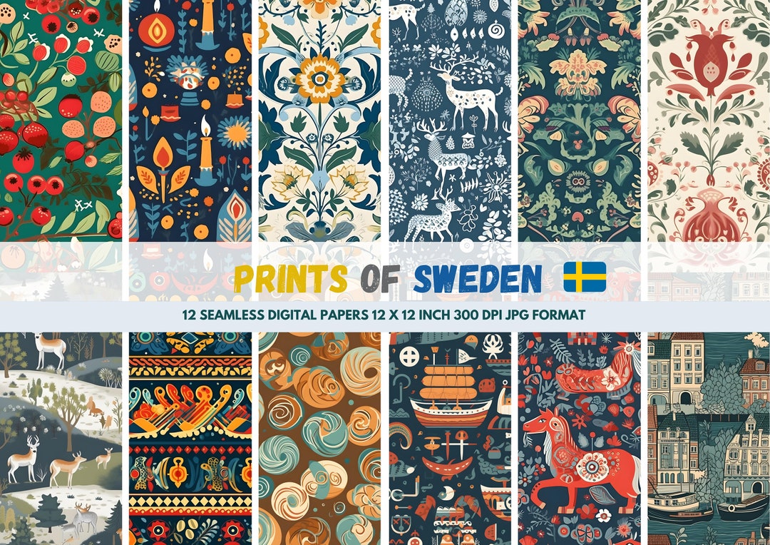 Serenity of Sweden 12 Seamless Digital Papers 12x12 Inch 300 DPI ...