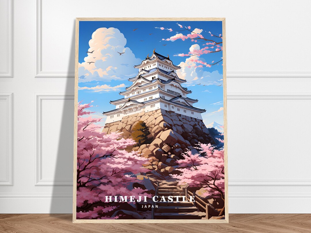 Himeji Castle Travel Print | Japan Travel Print Collection | White ...