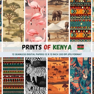 Majestic Kenya 12 Seamless Digital Papers 12x12 Inch 300 DPI ...