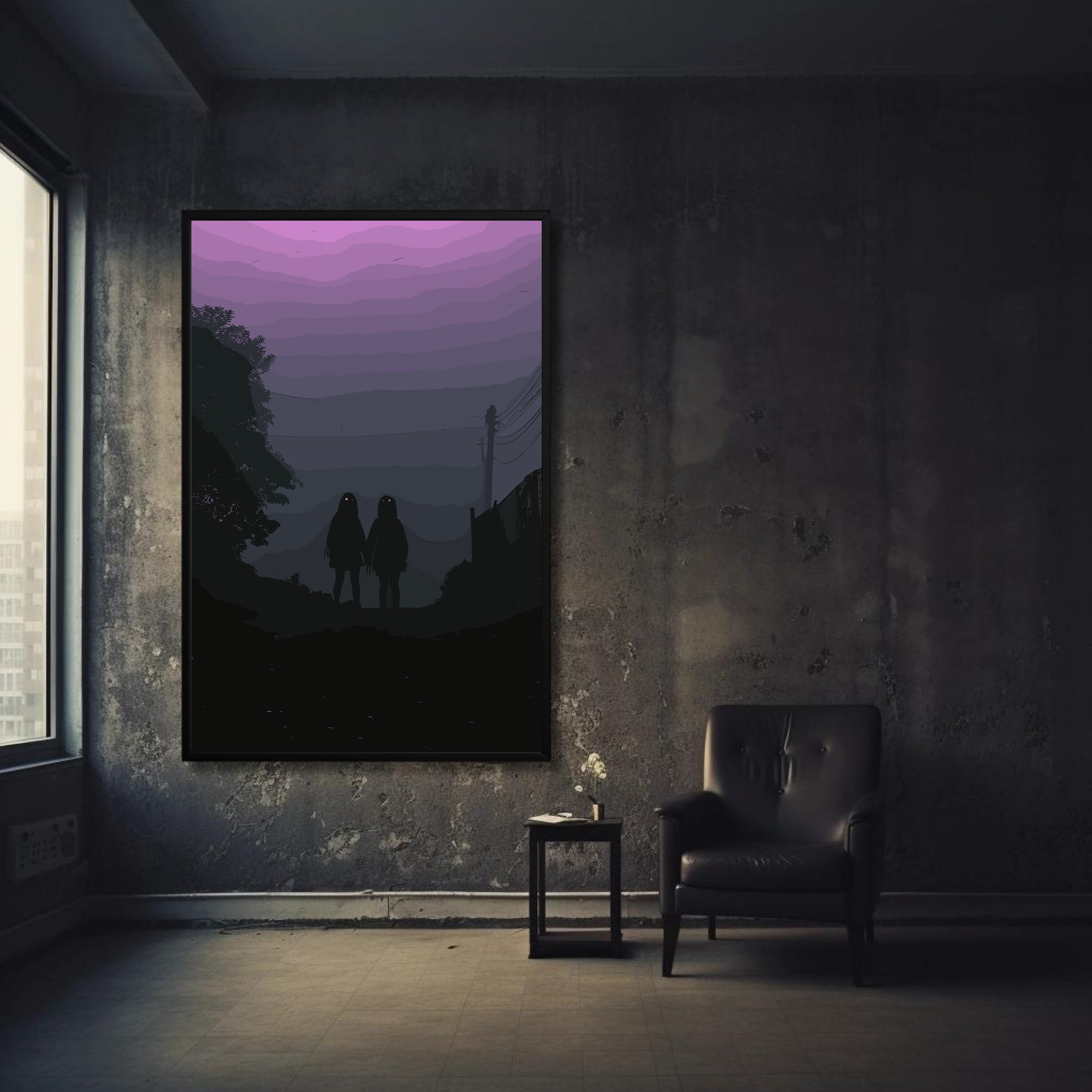 Creepy Printable Art, Liminal Digital Poster, Edgy Ghost Room Decor, Dark Purple Themed Decor ...