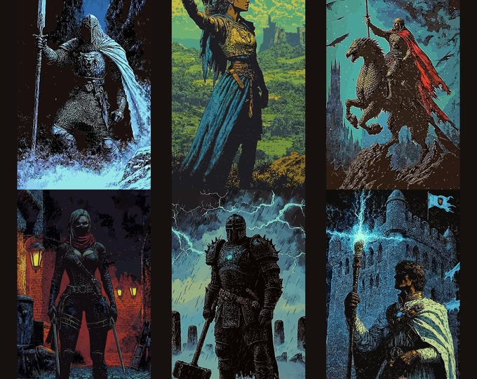 12 Dark Fantasy Character Posters, Set of 12 Digital Artwork, RPG Art ...