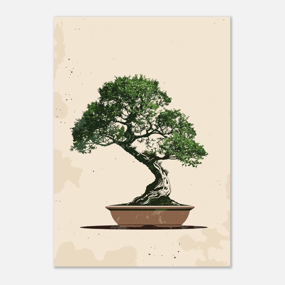 Bonsai Tree Paper Poster, Simple Japandi Artwork, Calming Bonsair Wall ...