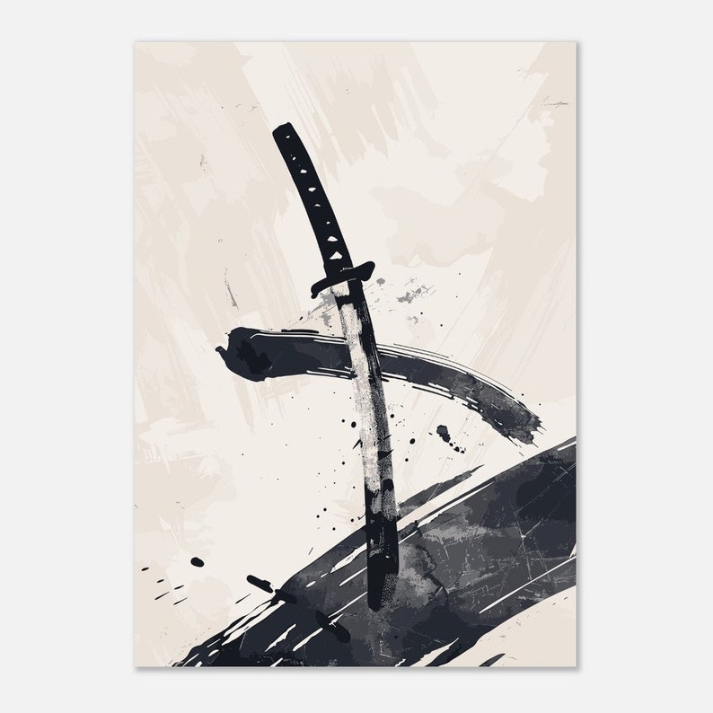 Japandi Katana Wall Art, Japanese Woodblock Print, Japanese Art Print ...