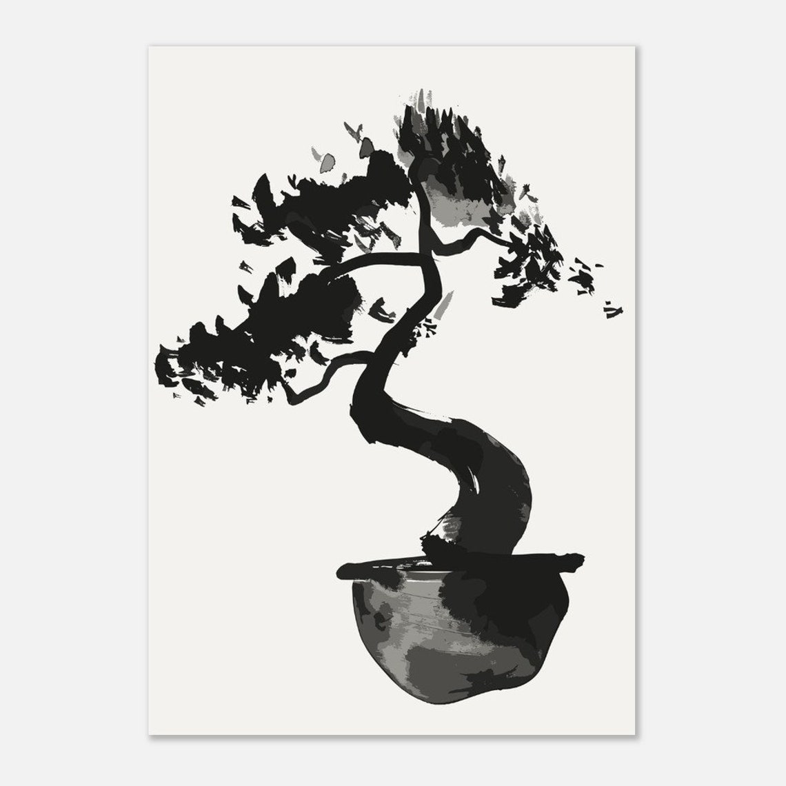 Bonsai Tree Wall Art, Woodblock Print, Japanese Art Print, Japandi ...
