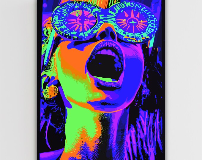 Vintage 1990s Rave Blacklight Poster Replica Digital Art Download ...