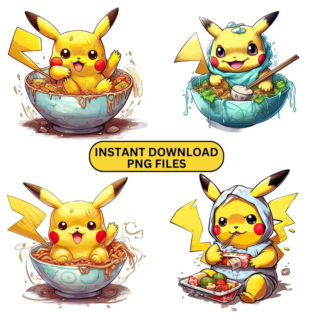 PNG File Cute Pokemon Eating Ramen, Noodles, Sushi PNG, Popular Anime ...