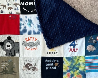 Two-toned Custom Handmade Memory Blanket From Minky or Fleece - Etsy