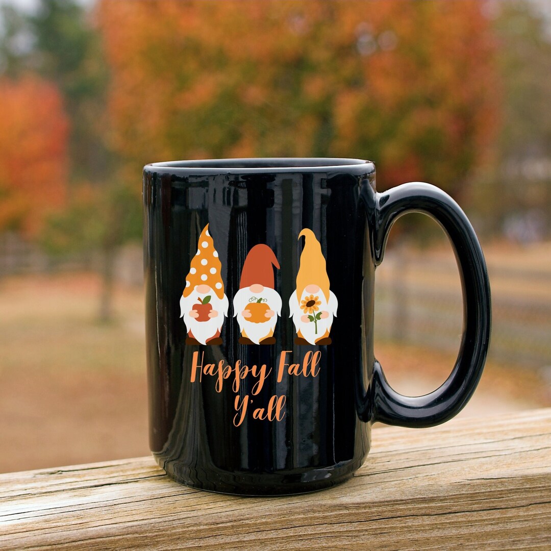 Happy Fall Y'all Mug, Fall Themed Coffee Mug, Gnome Mug, Happy Fall Mug ...