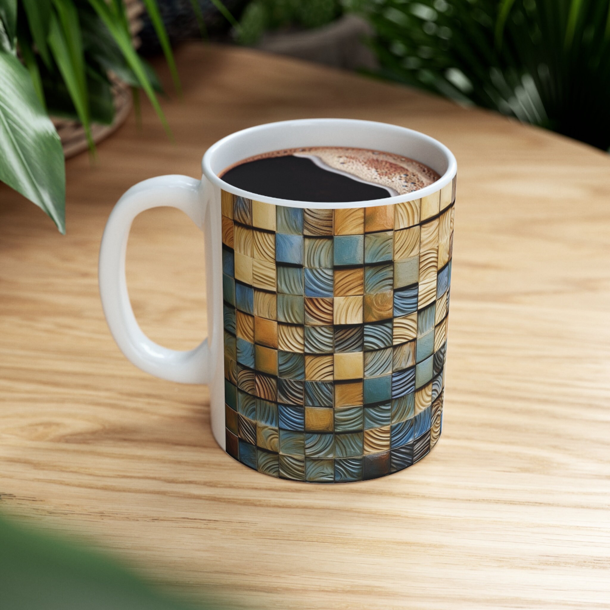 Wood Grain Coffee Mug, Wood Grain Coffee Mug, Wood Tile Coffee Mug ...
