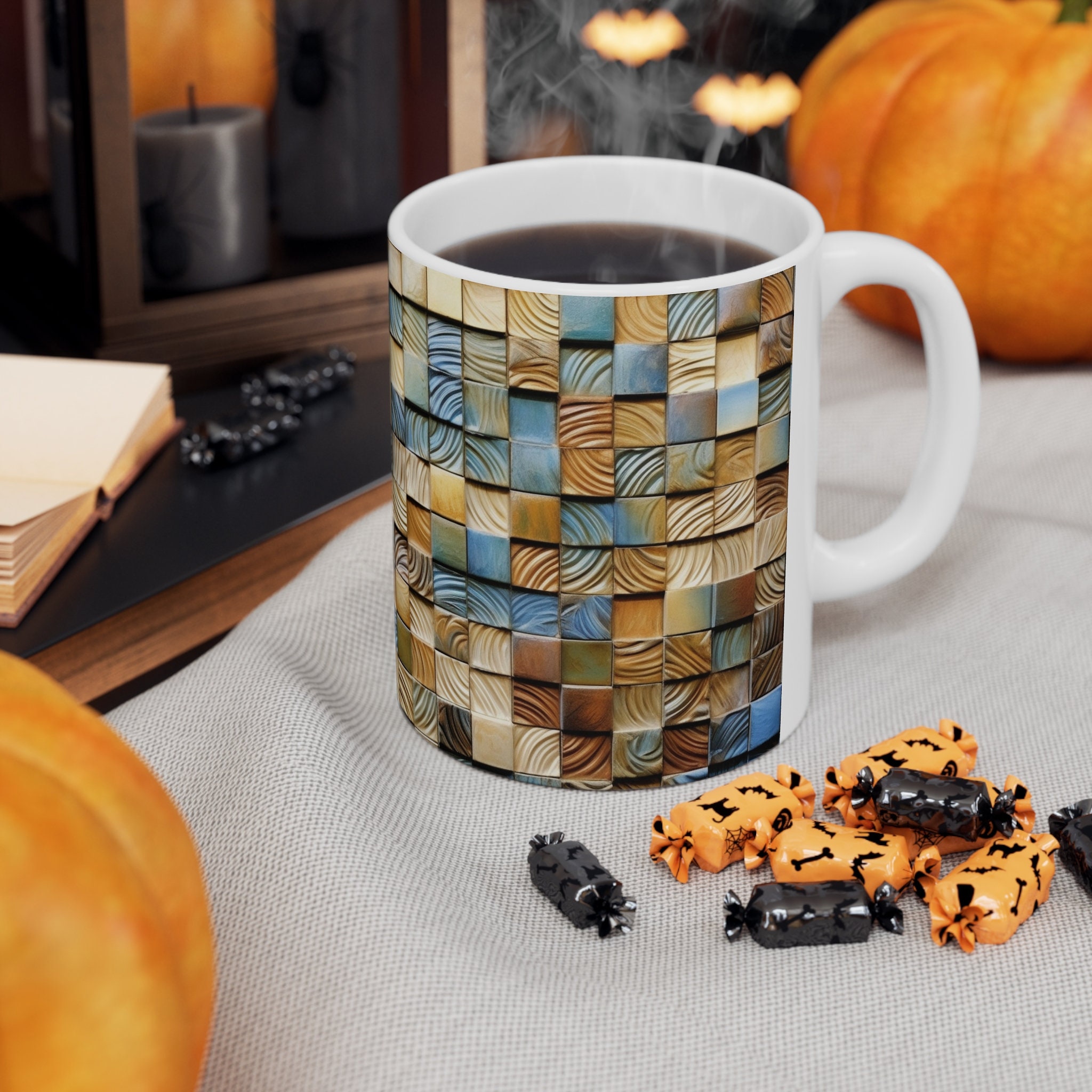 Wood Grain Coffee Mug, Wood Grain Coffee Mug, Wood Tile Coffee Mug ...