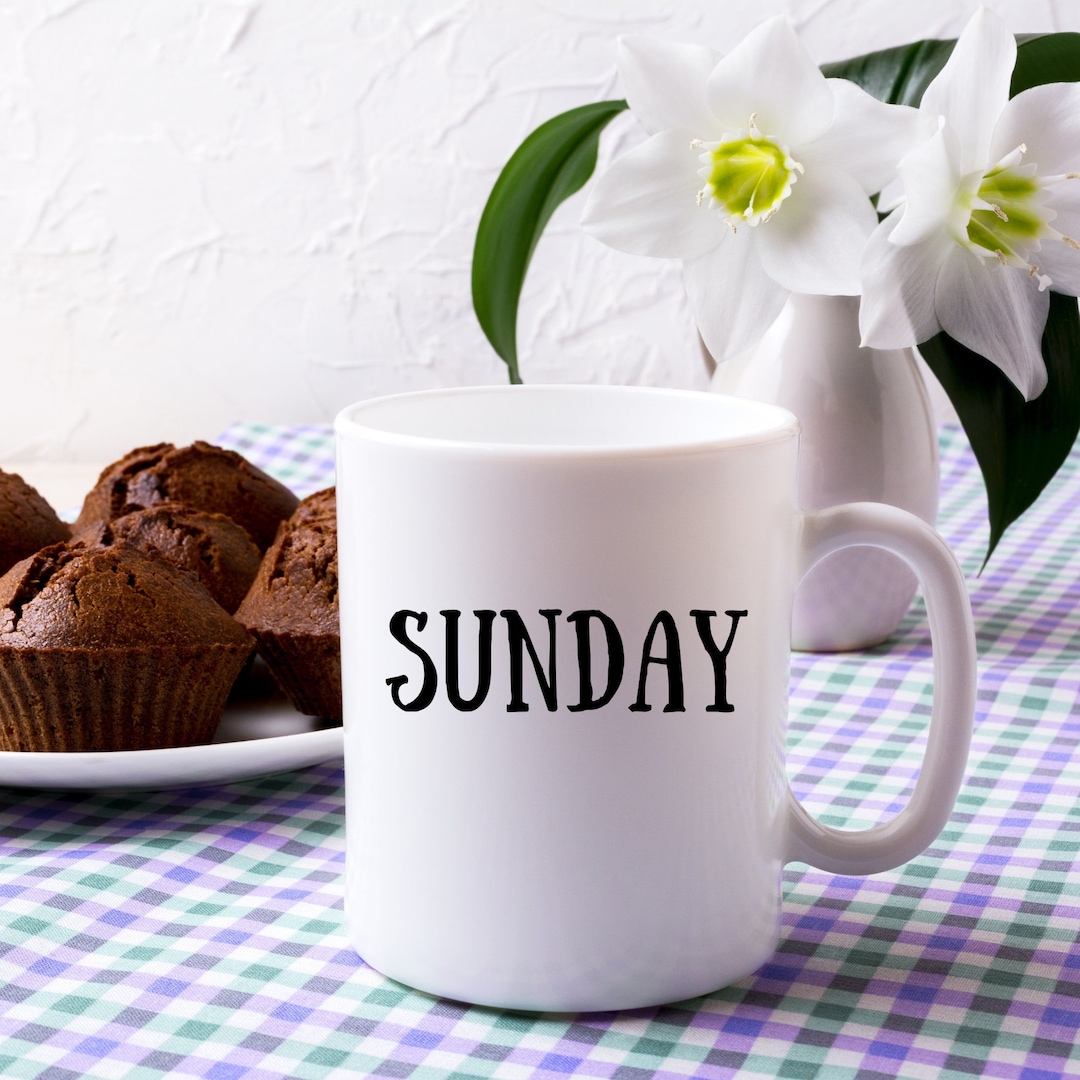 Sunday Coffee Mug, Day of the Week Mug, Sunday Mug, Coffee Mug, Sunday ...