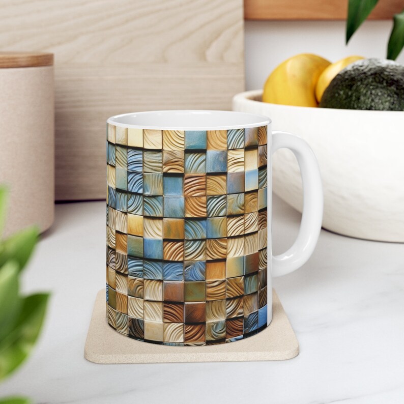 Wood Grain Coffee Mug, Wood Grain Coffee Mug, Wood Tile Coffee Mug ...