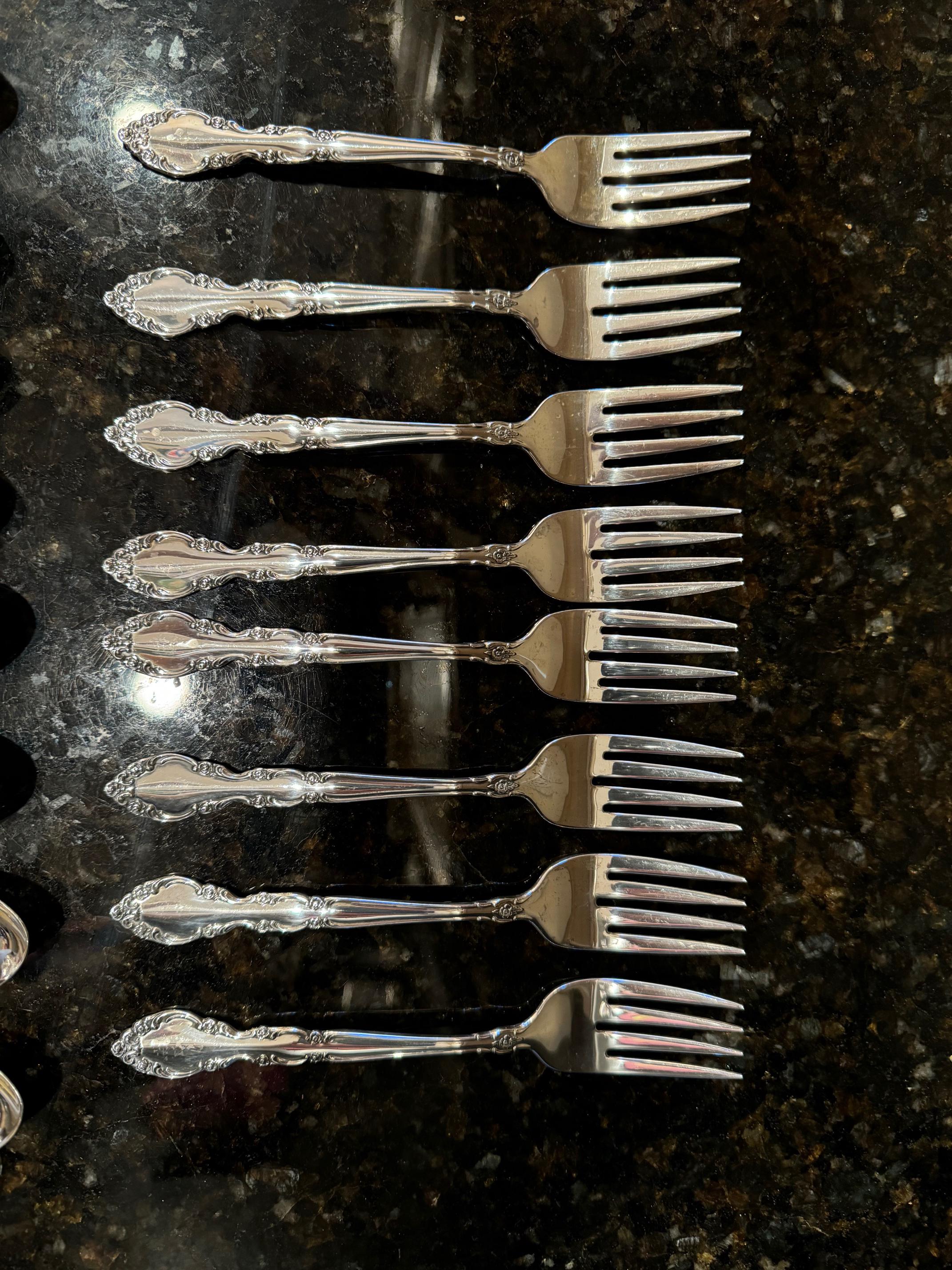 Oneida Heirloom Sterling Silver Flatware Grandeur, 8 Settings, 32 ...