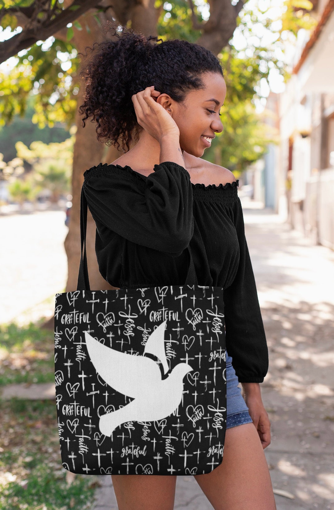 Grateful Blessed Tote Bag Faith Based Handbag Bible Verse Purse Jesus ...