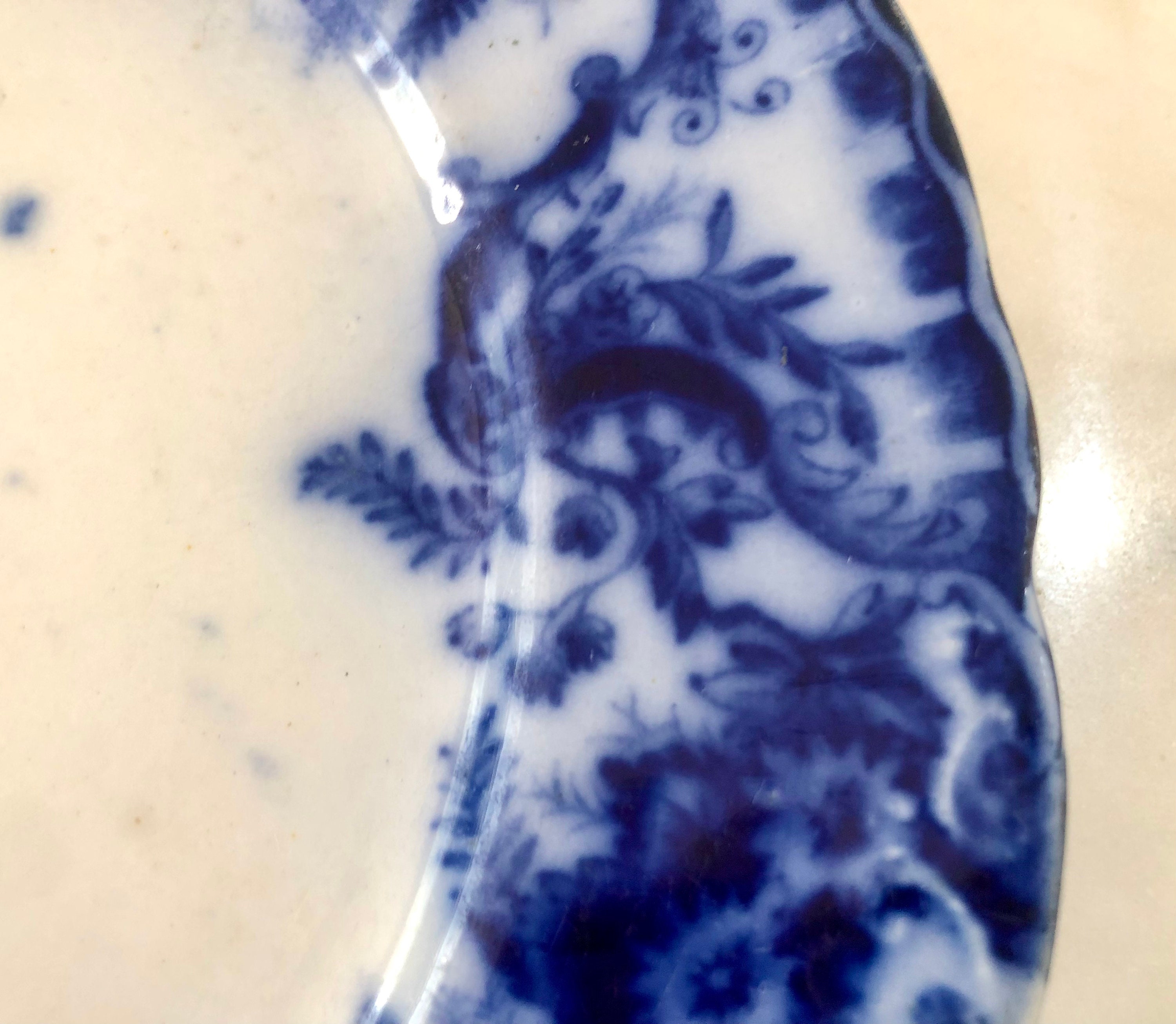 Antique Flow Blue Plate - Etsy