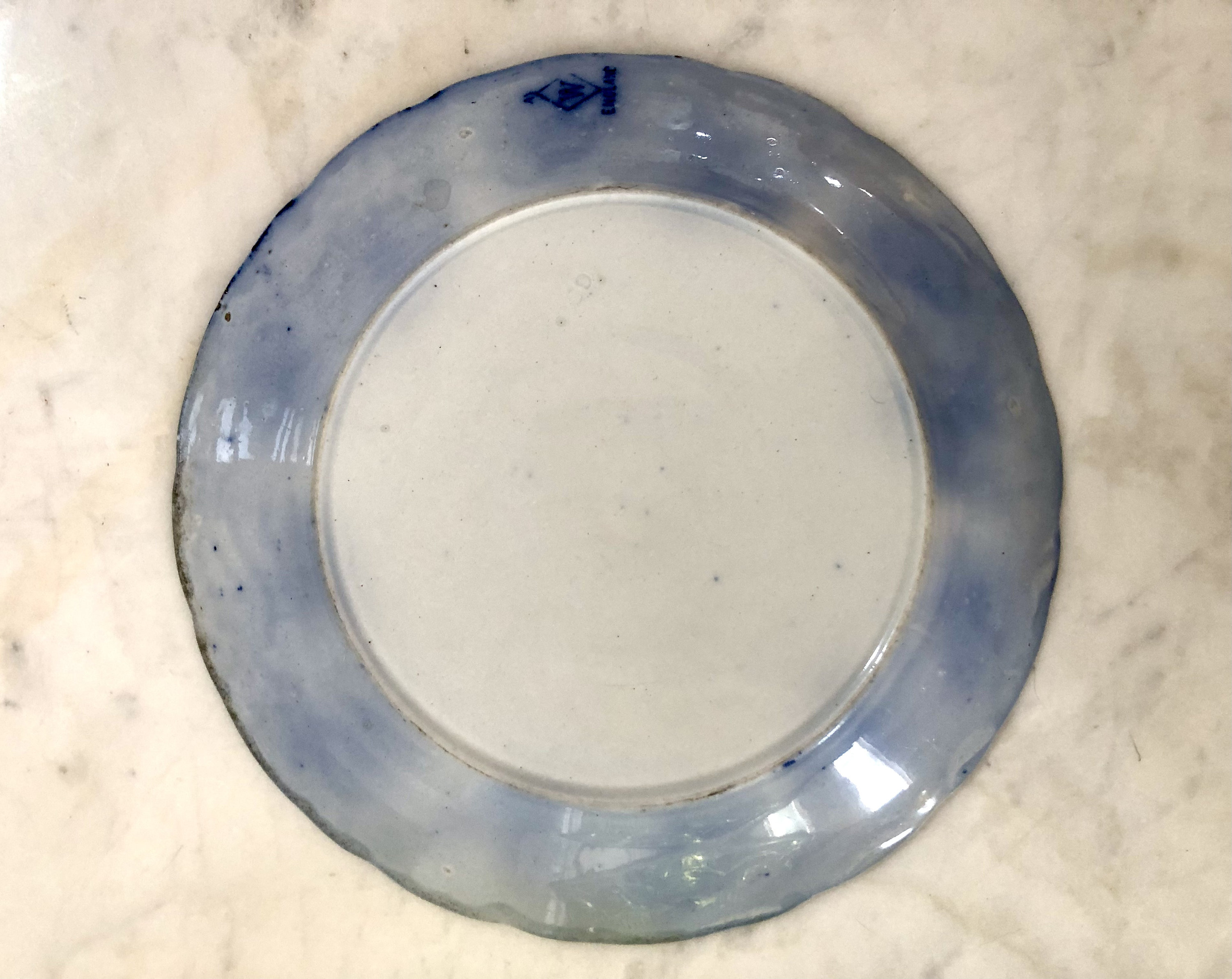 Antique Flow Blue Plate - Etsy