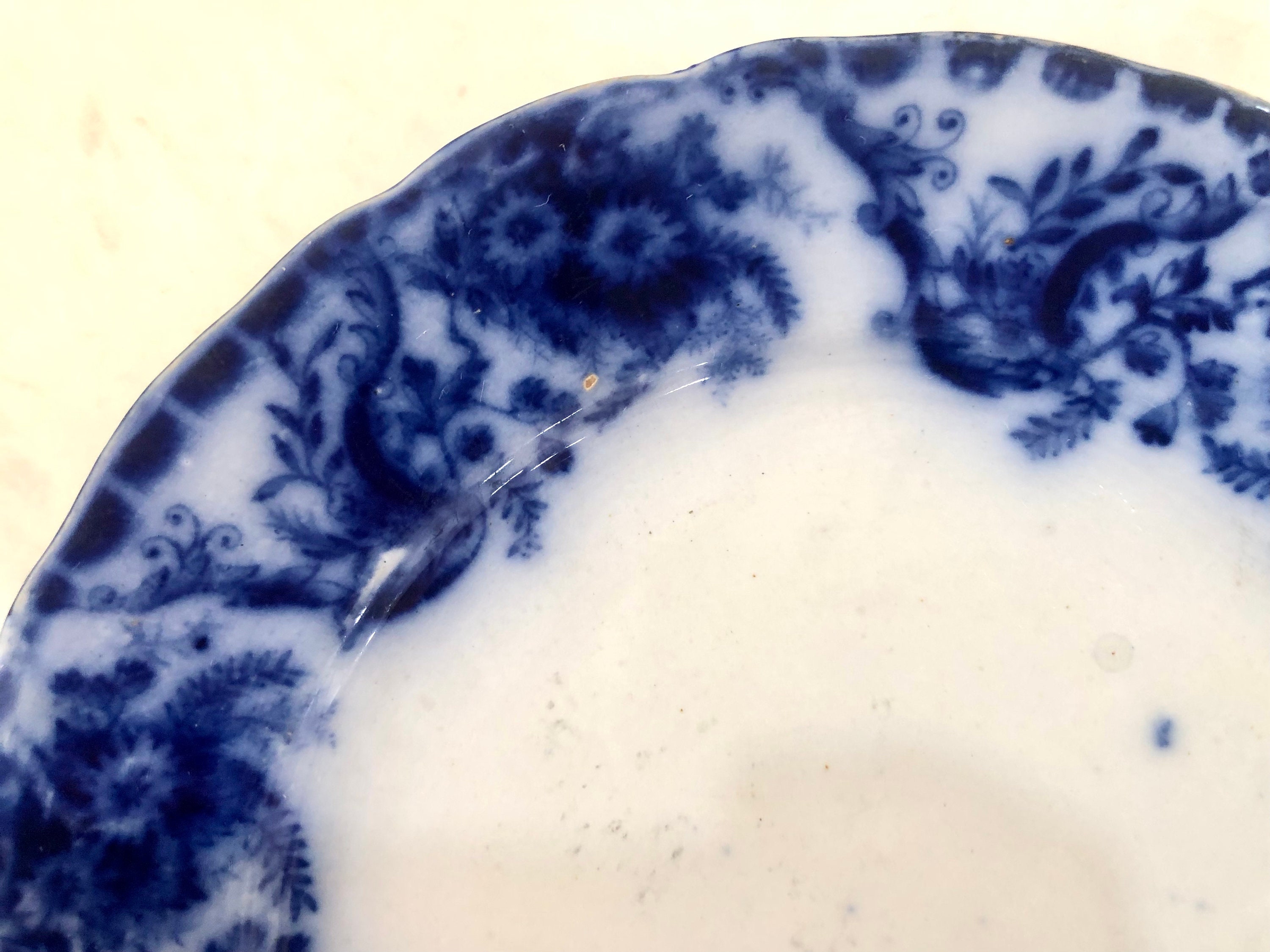 Antique Flow Blue Plate - Etsy